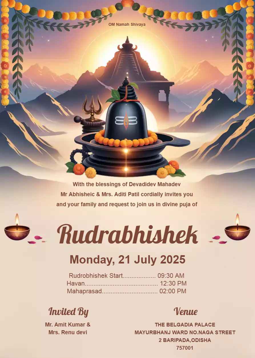 Rudrabhishek Invitation Card Free & Premium - i love invite - Free ...