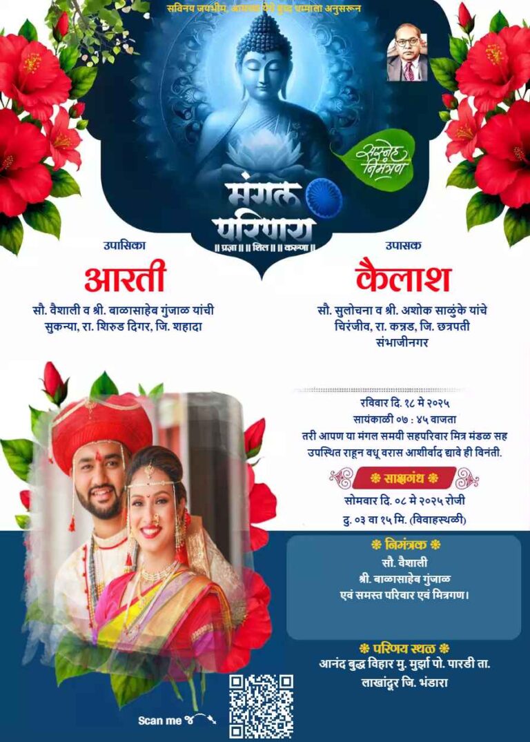 Buddhist Wedding Invitation Card